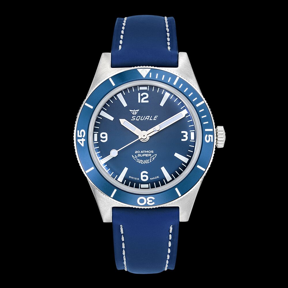 Super-Squale Blue Arabic Dive Watch - Leather | Australia Authorized ...
